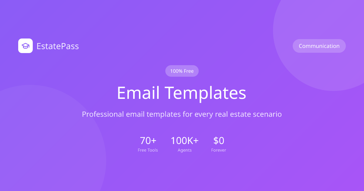 Free Real Estate Email Templates 2026 | EstatePass | EstatePass